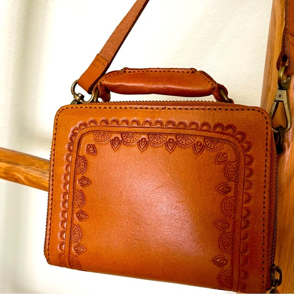 Cut & Paste | Bags | Cut N Paste Leather Tooled Mini Crossbody | Poshmark